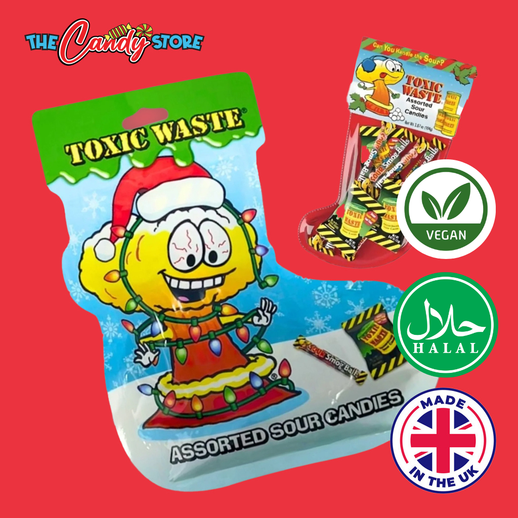 Toxic Waste Christmas Stocking Assorted Sour Candy – The Candy Store